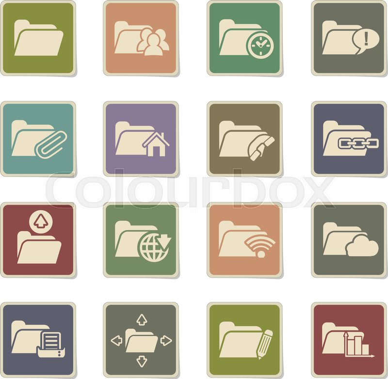 Folder web icons for user interface ... | Stock vector | Colourbox