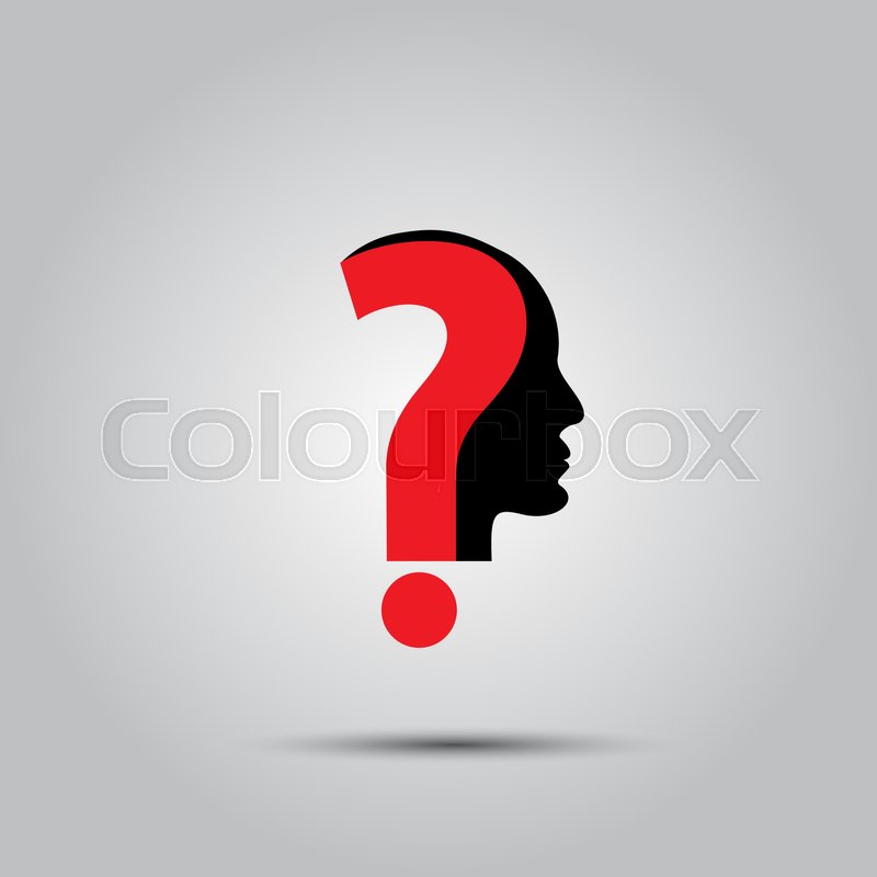 Human face with question mark. ... | Stock vector | Colourbox