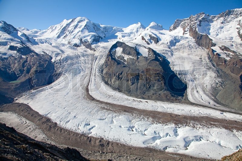 Melting glaciers in the swiss alps | Stock image | Colourbox