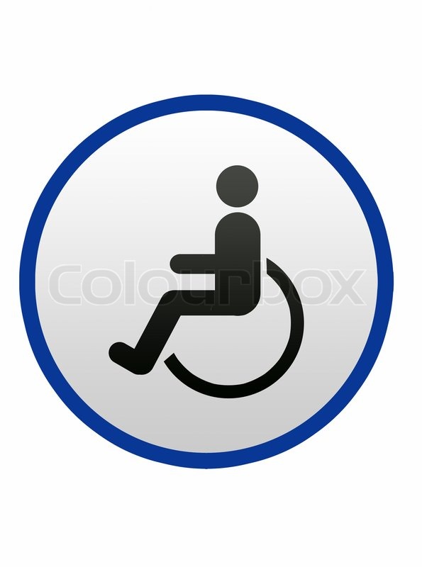 Blau Behinderte Zeichen auf weißem ... | Stock Bild | Colourbox