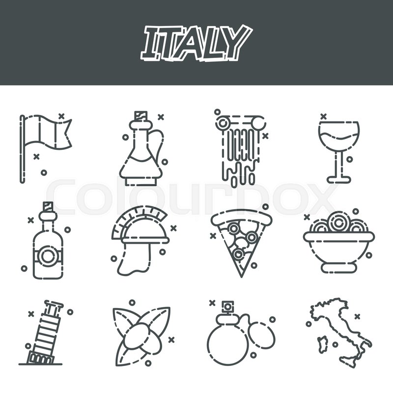 Italy icons set. Welcome to Italy ... | Stock vector | Colourbox