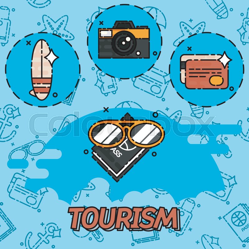 Tourism and travel flat concept icons. ... | Stock vector | Colourbox