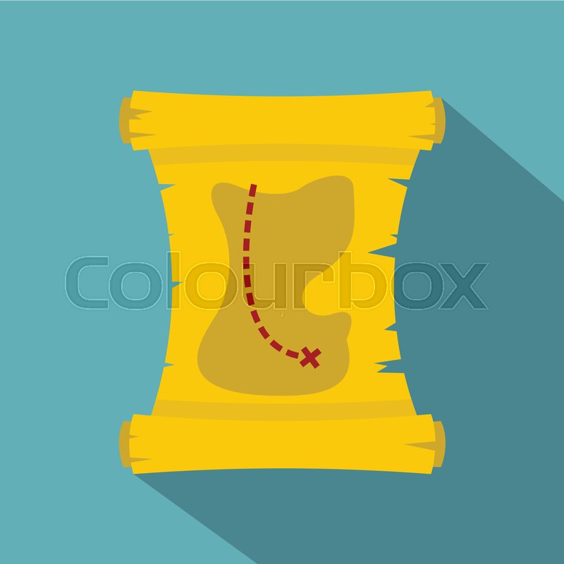 Treasure map icon. Flat illustration ... | Stock vector | Colourbox