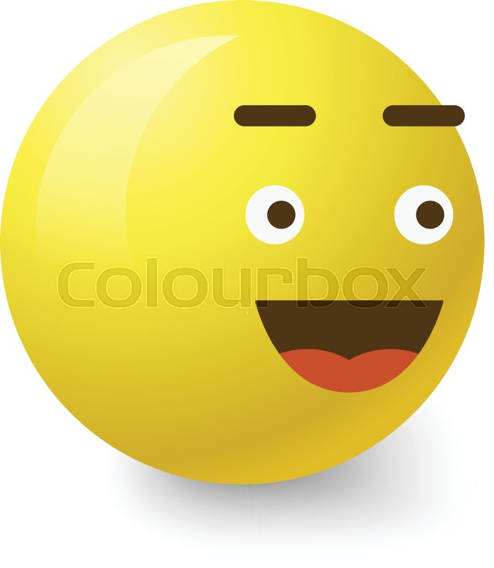 Glad smiley icon. Cartoon illustration ... | Stock vector | Colourbox