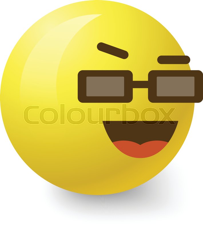 Cool smiley icon. Cartoon illustration ... | Stock vector | Colourbox