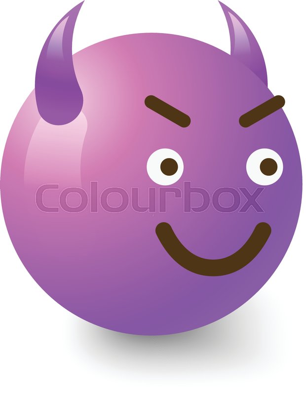 Diabolic smiley icon. Cartoon ... | Stock vector | Colourbox