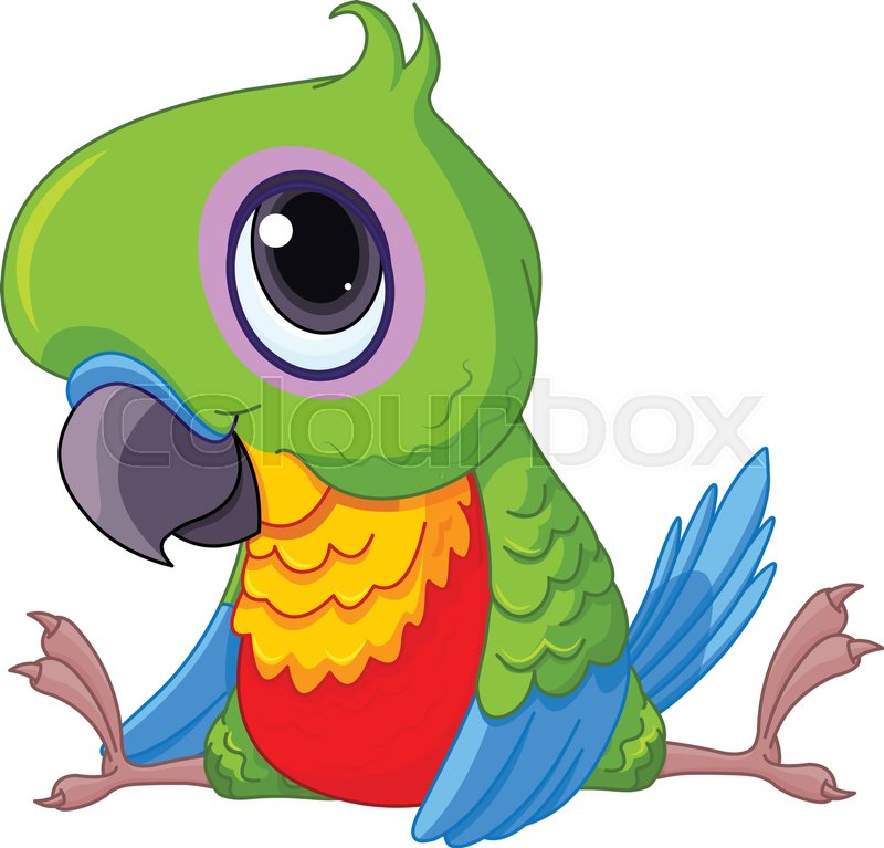 Illustration of cute baby parrot | Stock vector | Colourbox