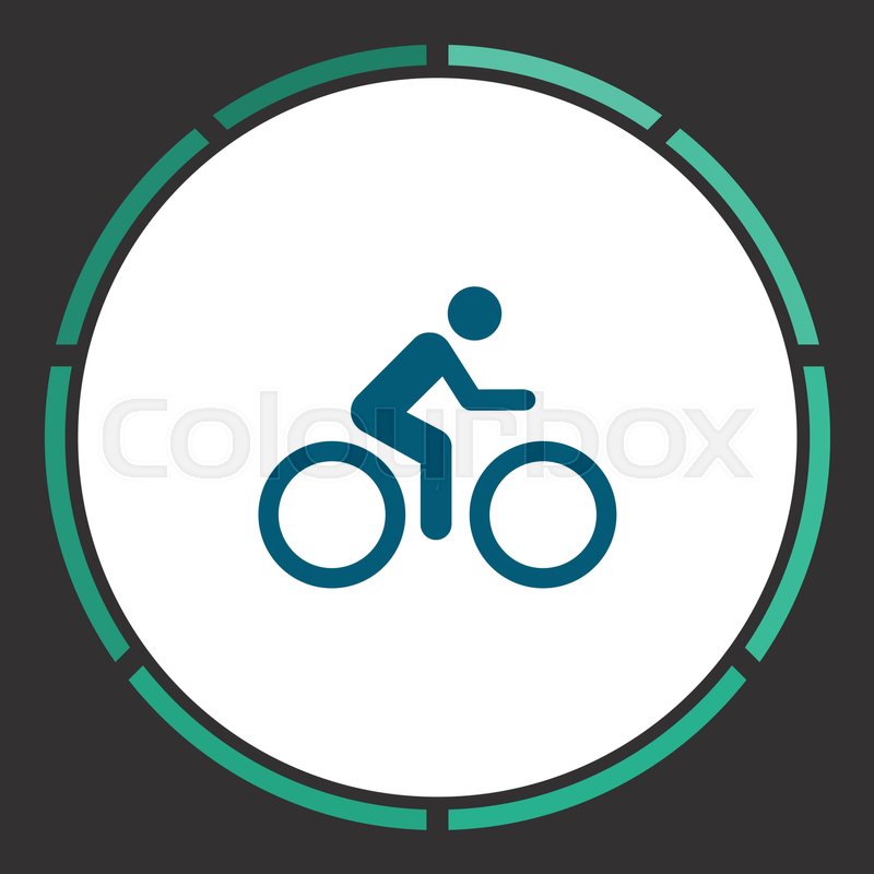Cycling Icon Vector. Flat simple Blue ... | Stock vector | Colourbox