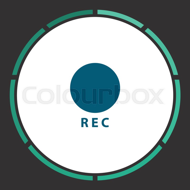 Record Icon Vector. Flat simple Blue ... | Stock vector | Colourbox