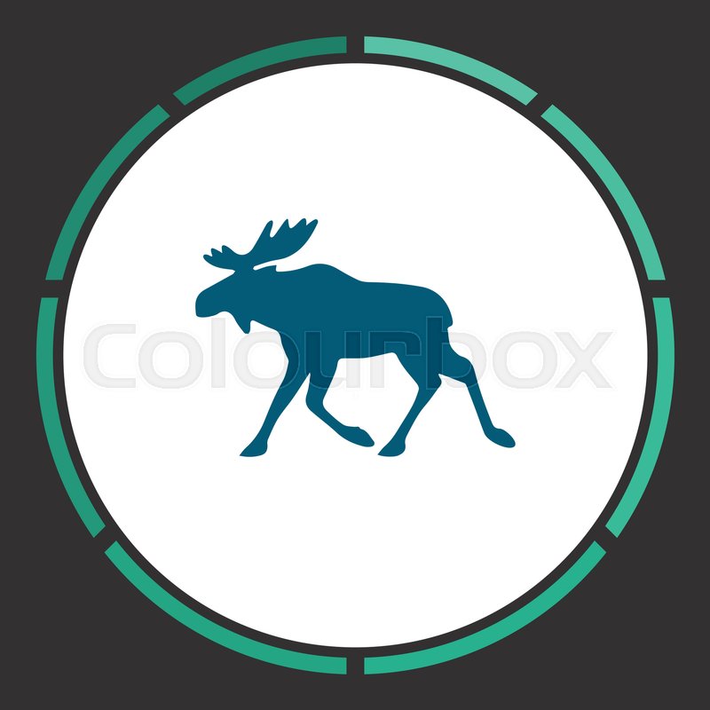 Elk Icon Vector. Flat simple Blue ... | Stock vector | Colourbox