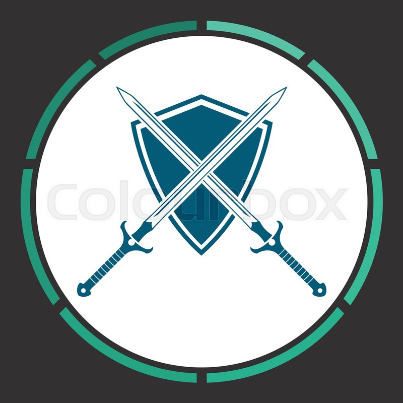 Sword shield Icon Vector. Flat simple ... | Stock vector | Colourbox