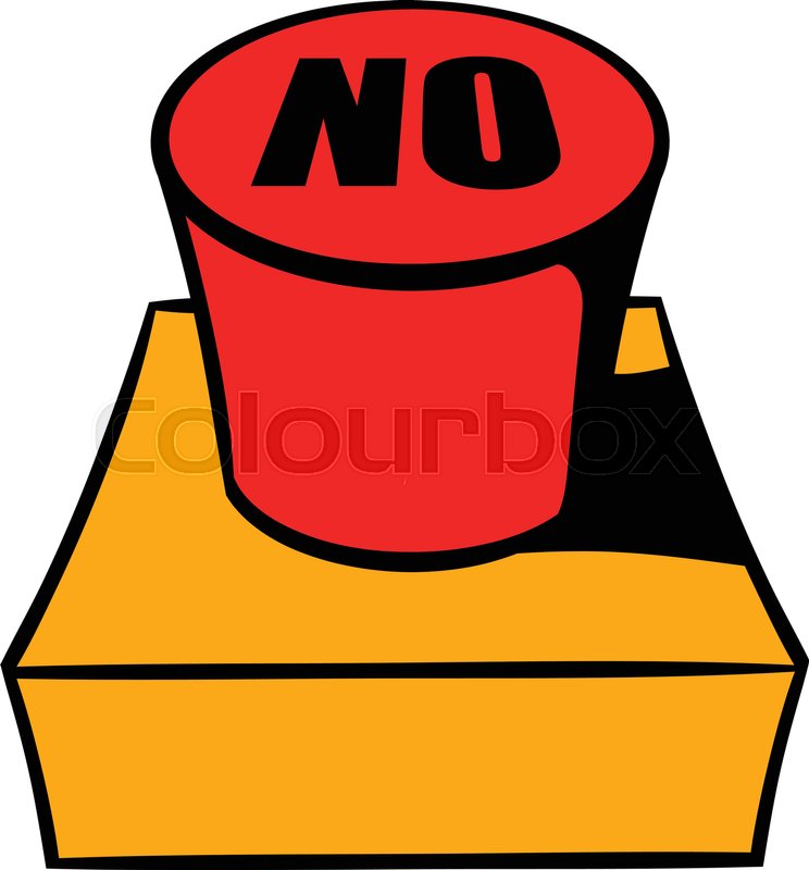 No red button icon in cartoon style ... | Stock vector | Colourbox