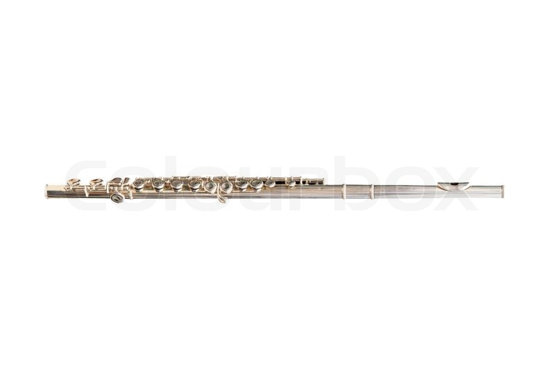 Silver western concert flute - isolated ... | Stock image | Colourbox
