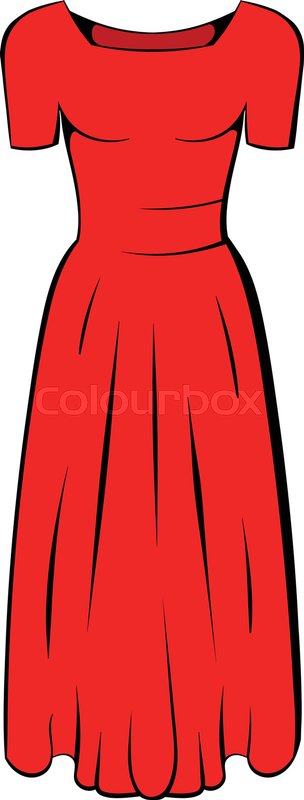 Womens red dress icon in cartoon style ... | Stock vector | Colourbox