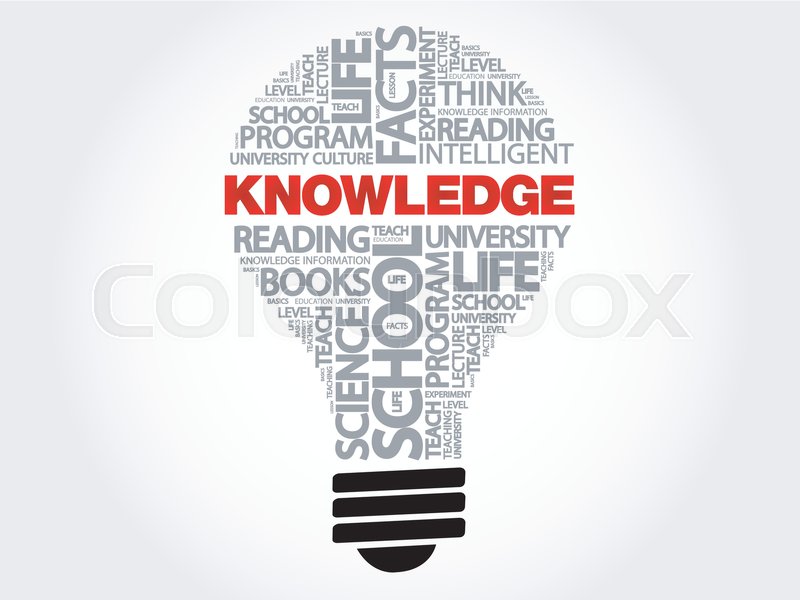 KNOWLEDGE bulb word cloud, business ... | Stock vector | Colourbox