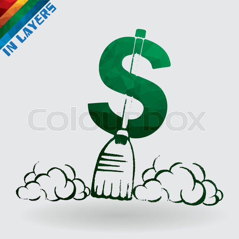 Cleanup dollar currency sign, ... | Stock vector | Colourbox