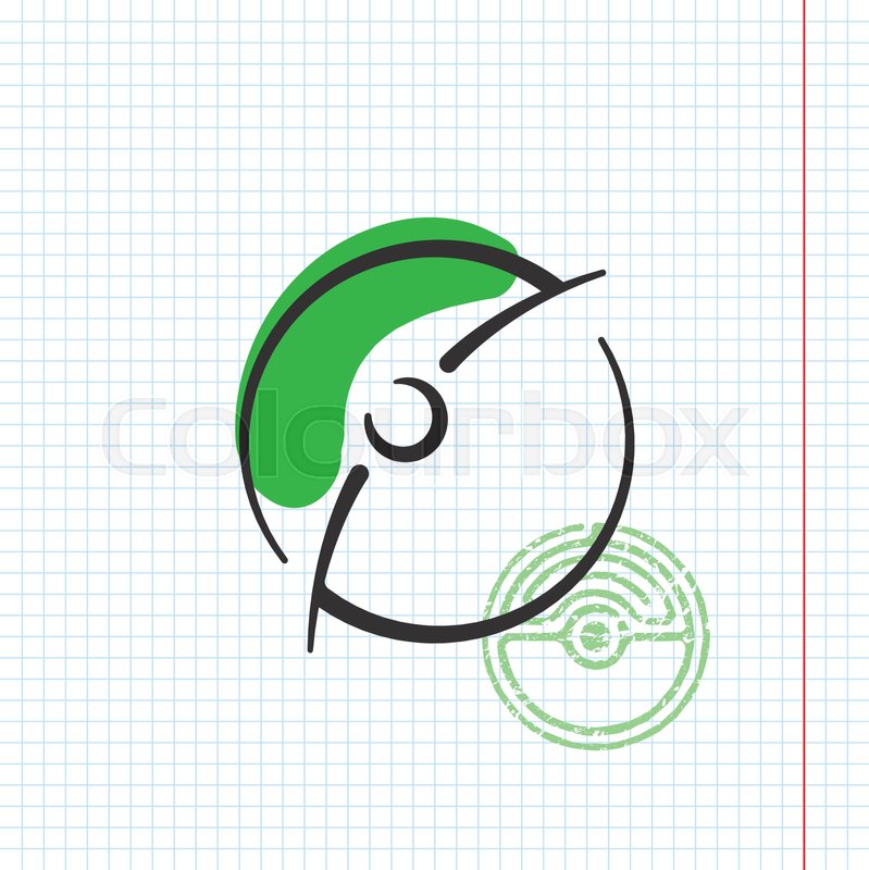 Illustration of green pokeball, ... | Stock vector | Colourbox