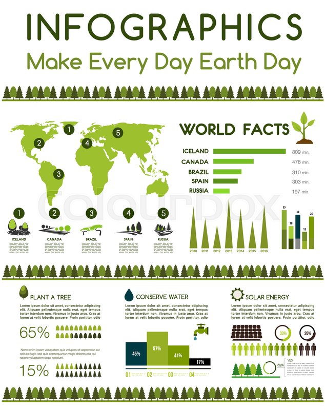 Earth Day infographics template. World ... | Stock vector | Colourbox