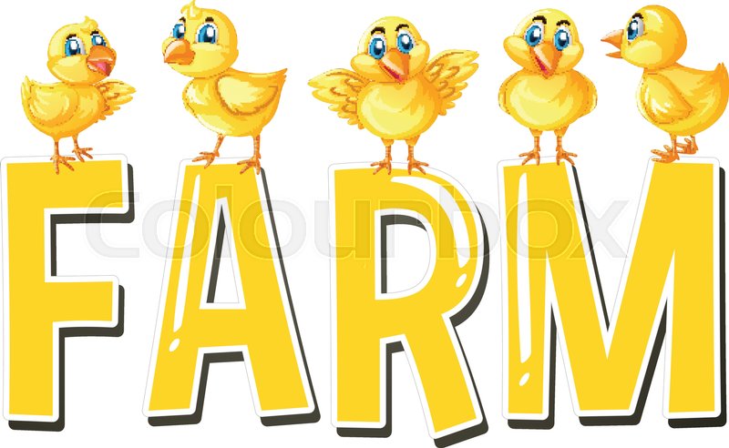 Font design for word farm illustration | Stock vector | Colourbox