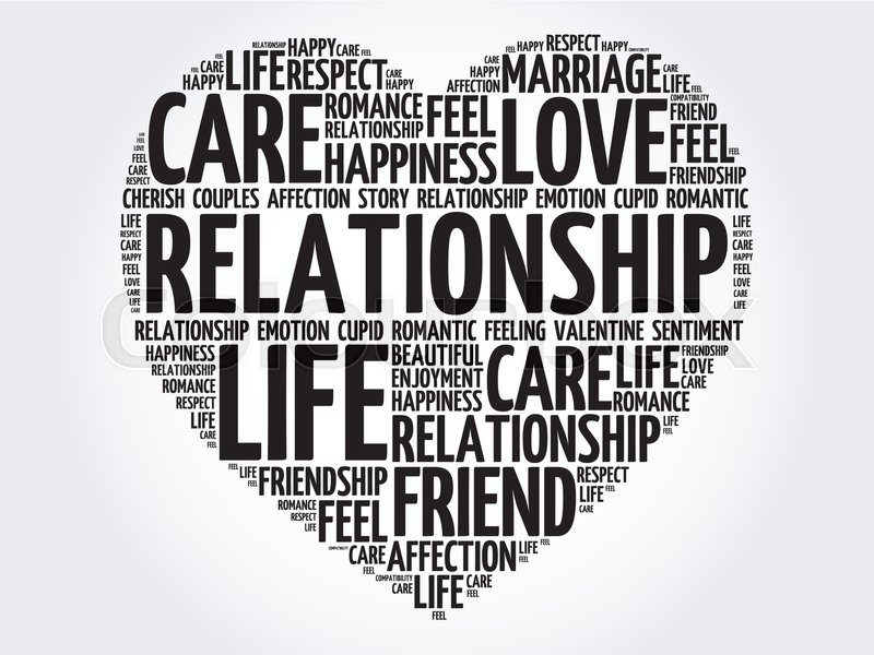 Relationship word cloud collage, heart ... | Stock vector | Colourbox