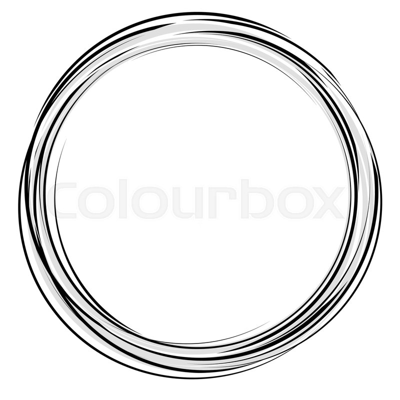 Abstract drawing of black round ... | Stock vector | Colourbox