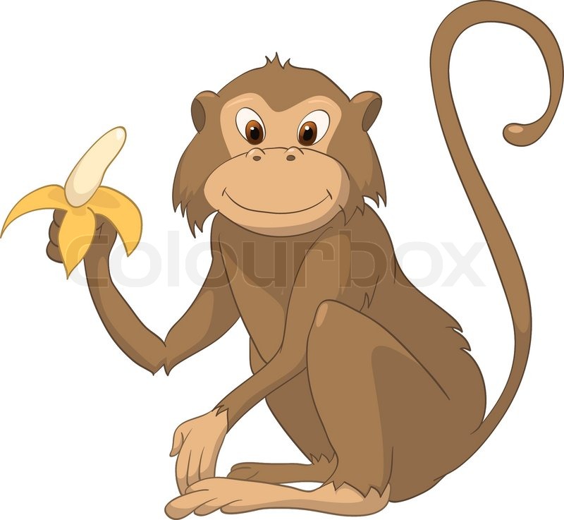 Cartoon Charakter Affe auf weißen ... | Stock-Vektor | Colourbox