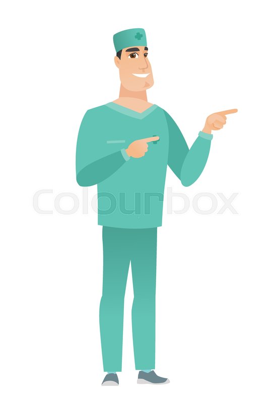 Young caucasian doctor in uniform ... | Stock vector | Colourbox