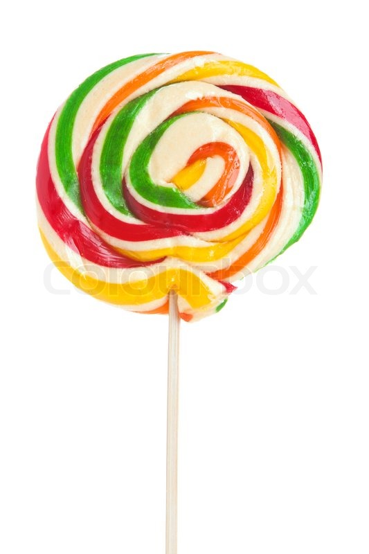 Striped Lollipop With White Background