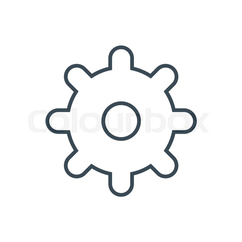 White Settings Icon Vector