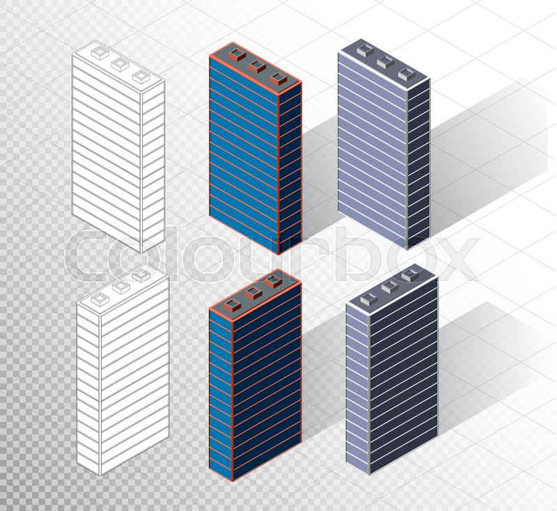 Vector Isometric Buildings Set Stock Vector Colourbox