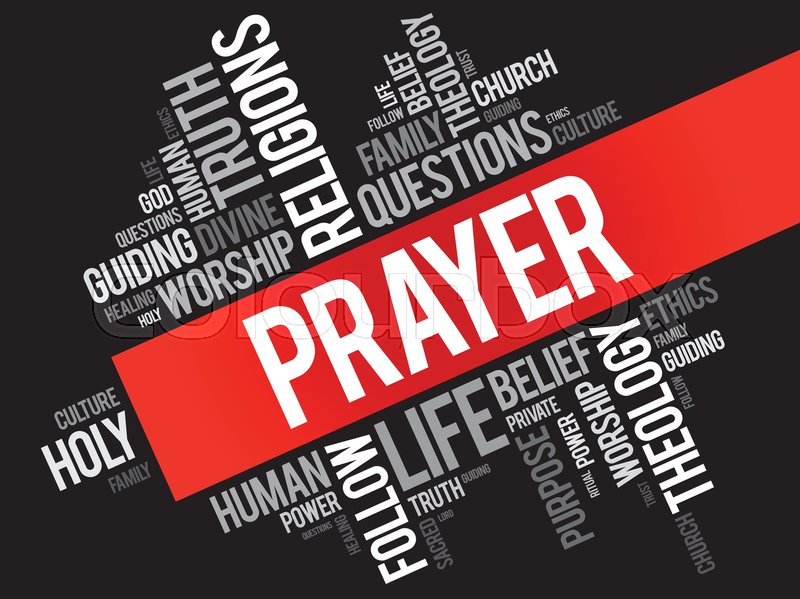 Prayer word cloud collage, religion ... | Stock vector | Colourbox