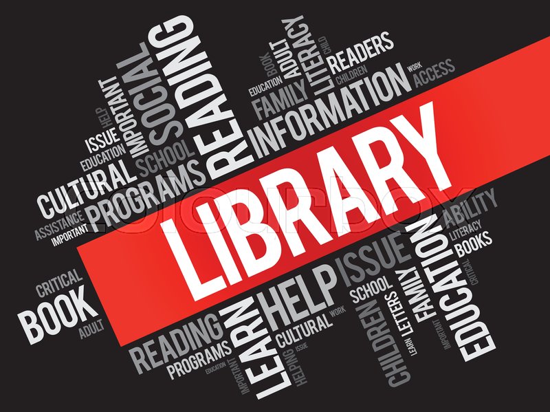 Library word cloud collage, education ... | Stock vector | Colourbox