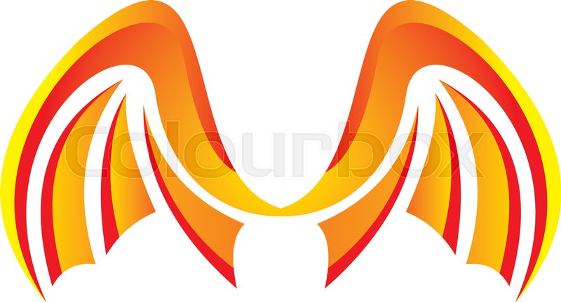 Logo fire flaming flying wing | Stock vector | Colourbox