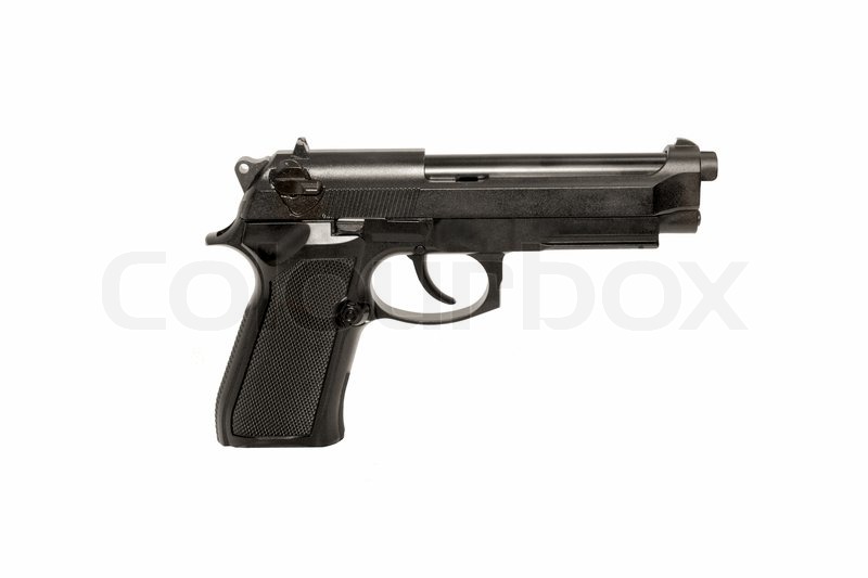 Modern Gun on white background close up | Stock image | Colourbox