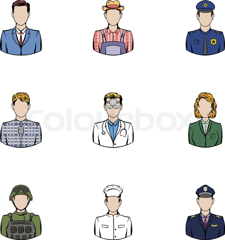 Work icons set. Cartoon illustration ... | Stock vector | Colourbox