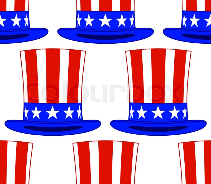 Seamless pattern of the uncle Sam hats | Stock vector | Colourbox
