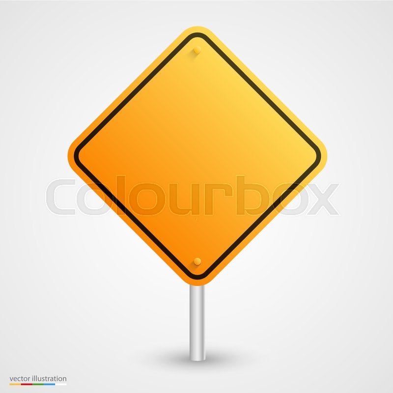 Yellow empty road sign art . Vector ... | Stock vector | Colourbox