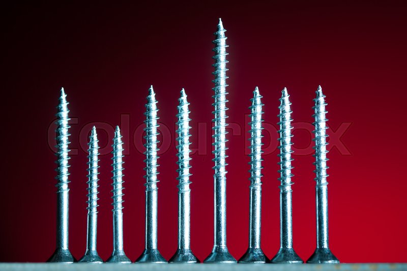 Skrews standing in a row shot in studio | Stock image | Colourbox