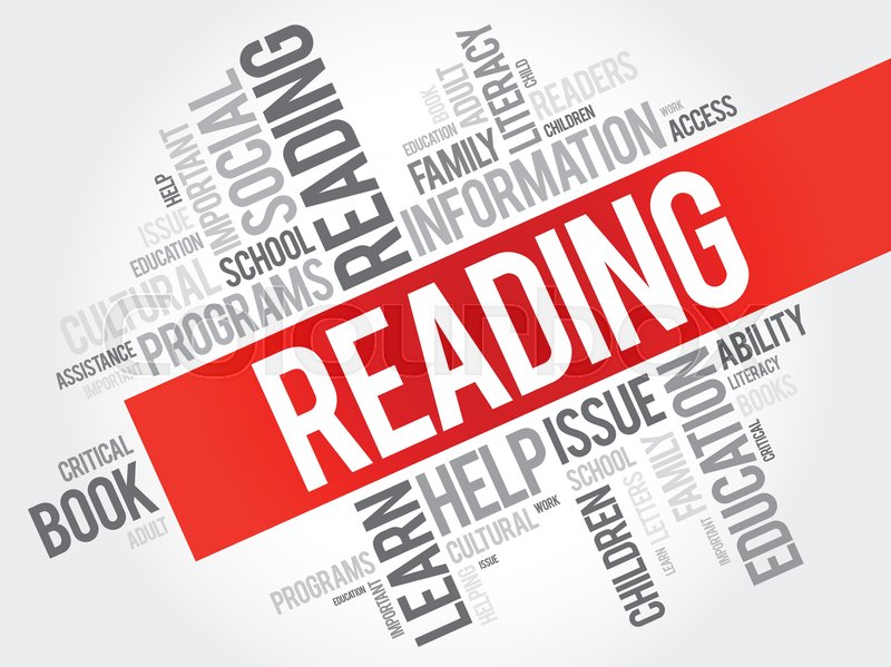 Reading word cloud collage, education ... | Stock vector | Colourbox