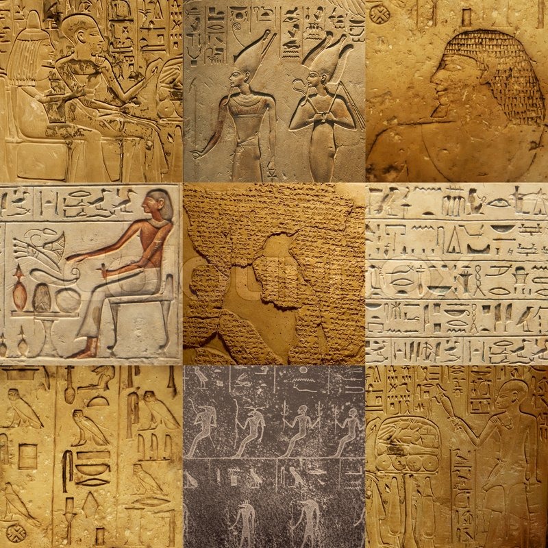 Set of ancient Egyptian writing on ... | Stock image | Colourbox