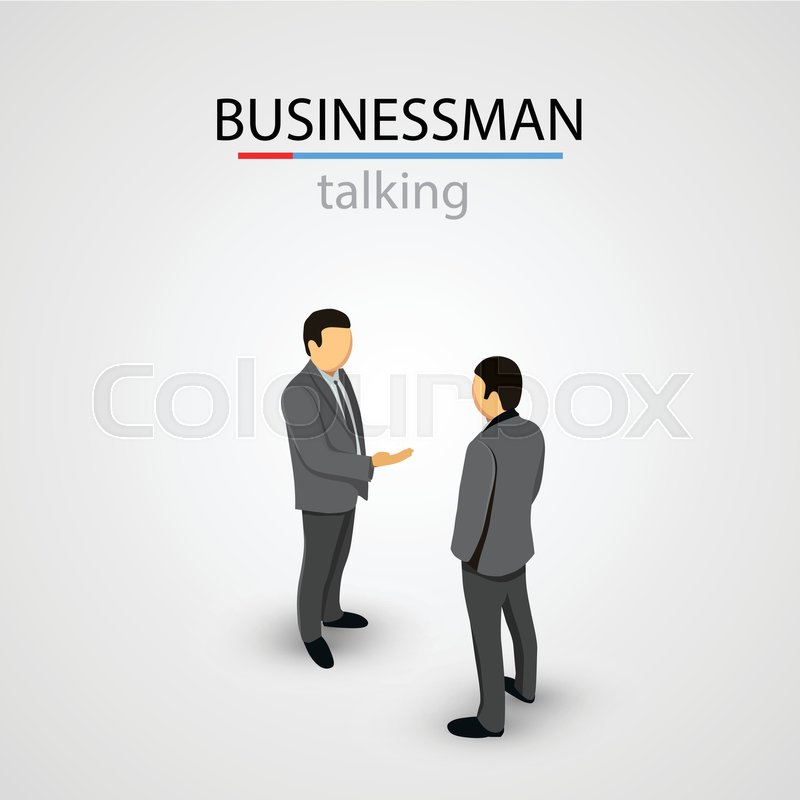 Two businessmen in suits talking. ... | Stock vector | Colourbox