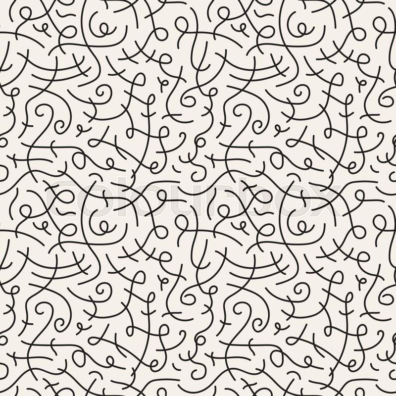 Curve seamless pattern in retro style ... | Stock vector | Colourbox