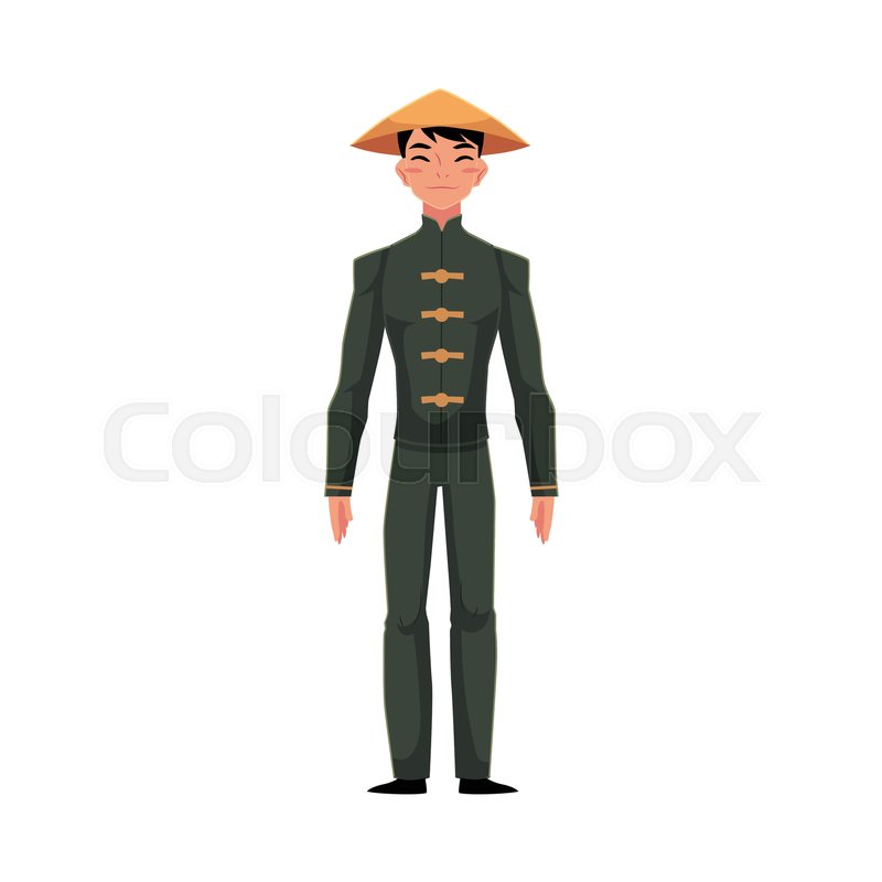 Chinese man in traditional national ... | Stock vector | Colourbox