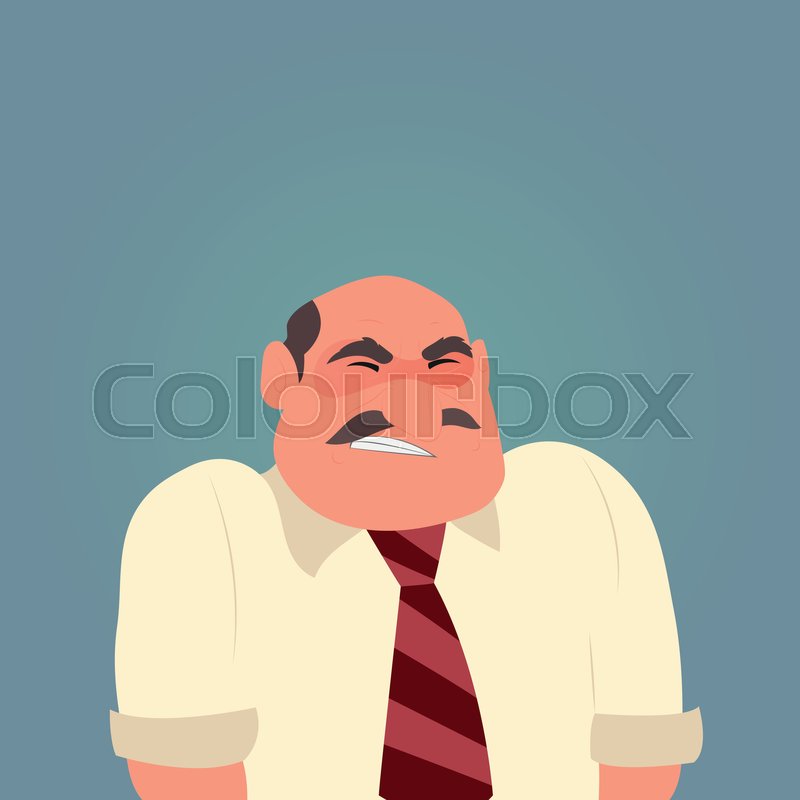 Cartoon sad man character. Office ... | Stock vector | Colourbox