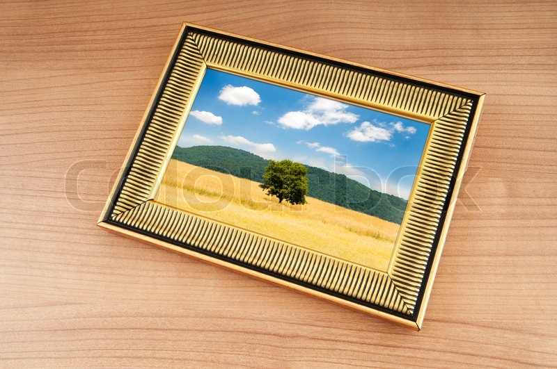 Picture frames with nature photos | Stock image | Colourbox