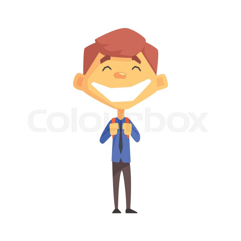 Ecstatic Boy With A Tie, Primary ... | Stock vector | Colourbox