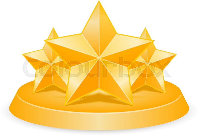 Three stars art award 3d. Vector ... | Stock vector | Colourbox