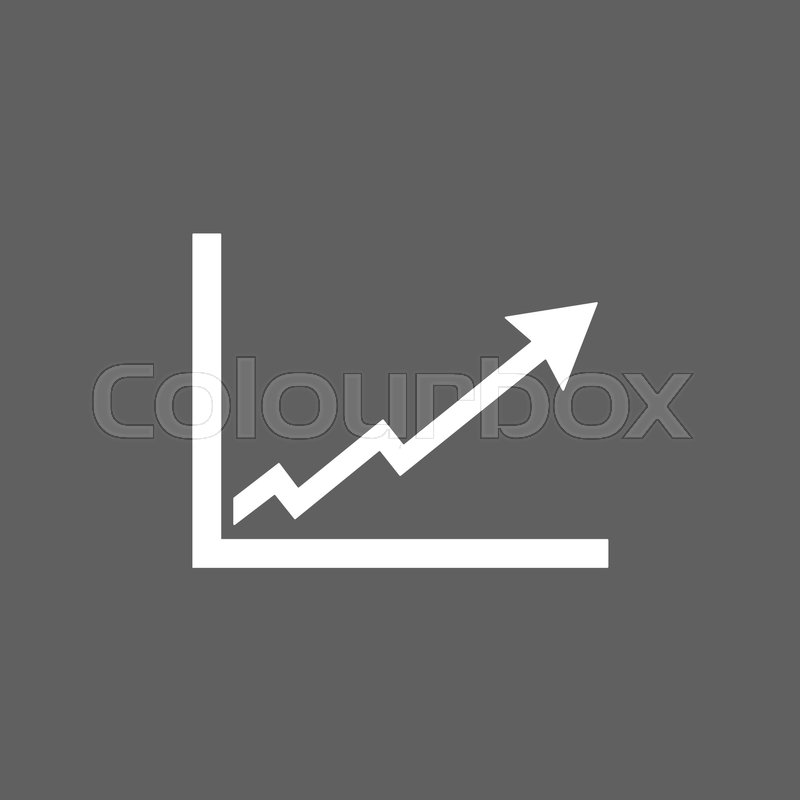 Benefits chart icon on dark background | Stock vector | Colourbox