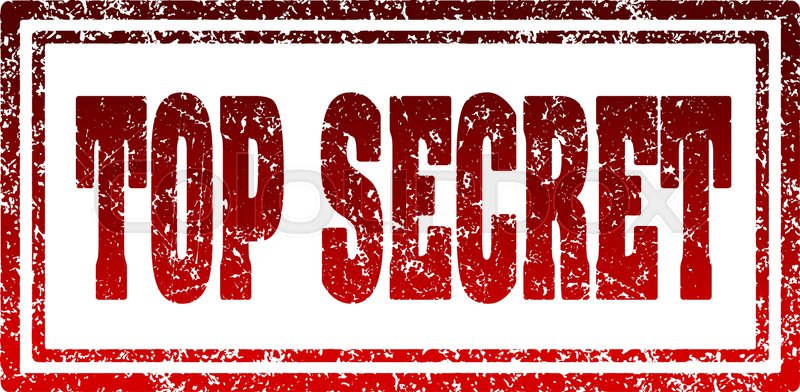 Top secret red rectangular rubber ... | Stock vector | Colourbox
