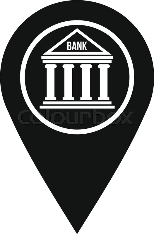 Bank Symbol On Map